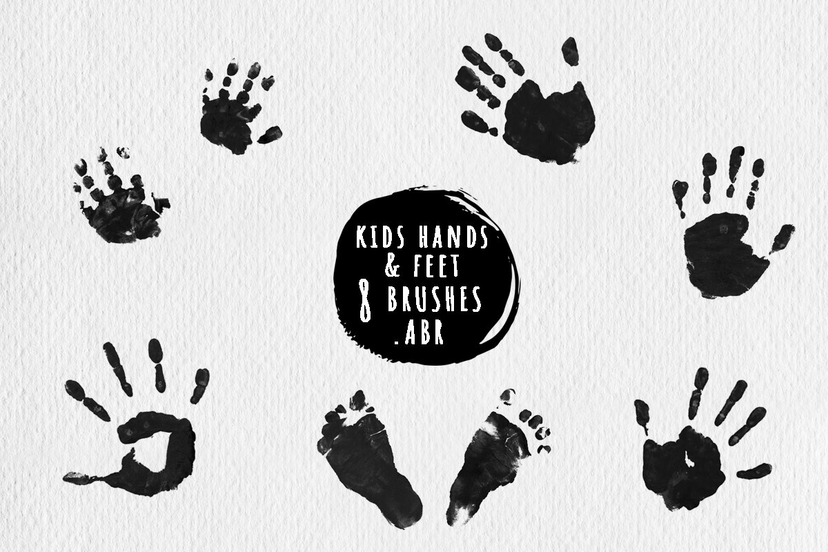 Kids hands and feet brushes for Photoshop, ProCreate .ABR (939145 ...