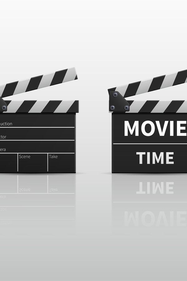 Movie clapperboard or film clapper isolated on white vector