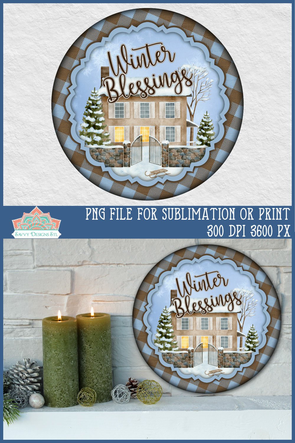 Winter Blessings | Round Winter Sign