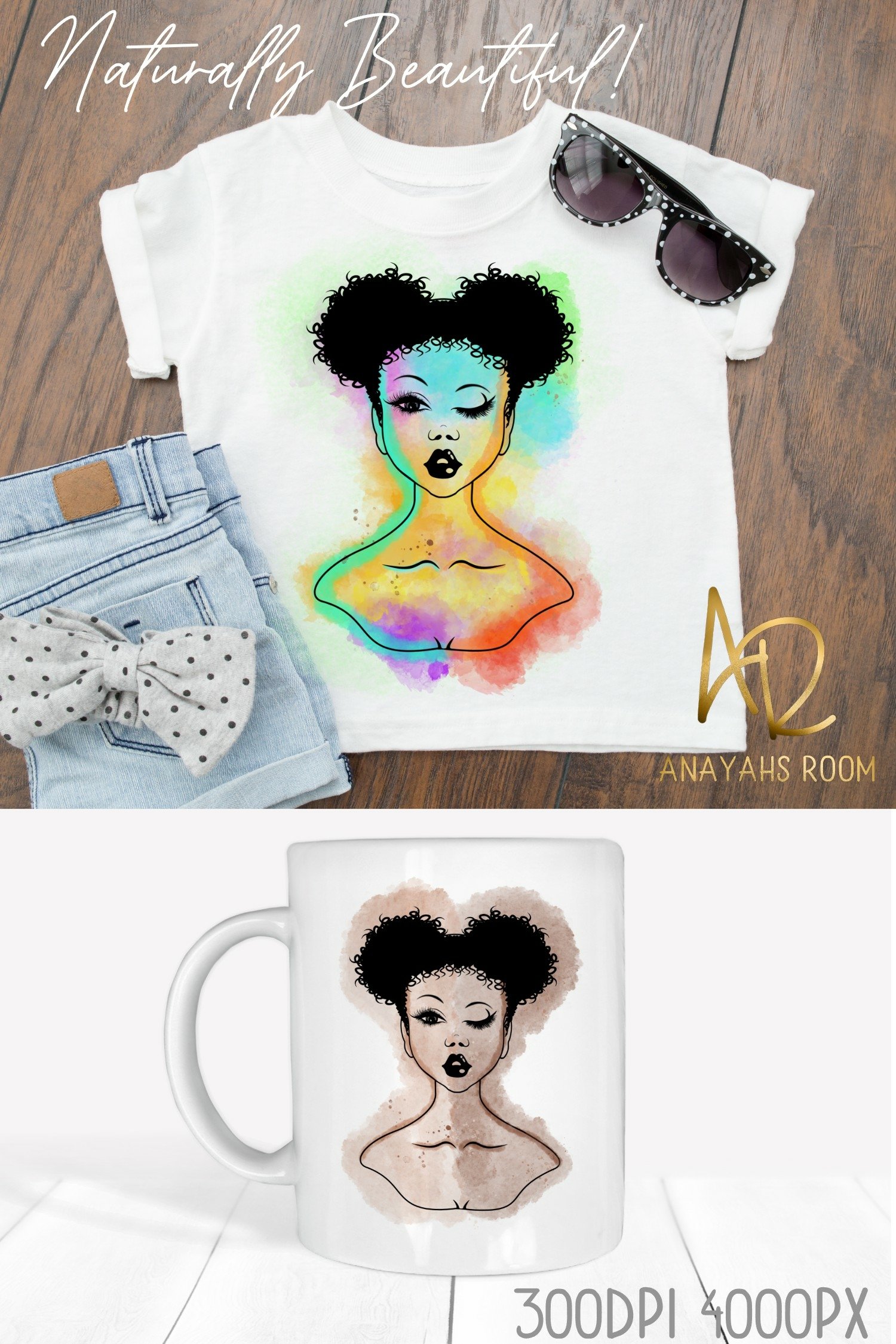 Black Woman Sublimation | Watercolor African American PNG