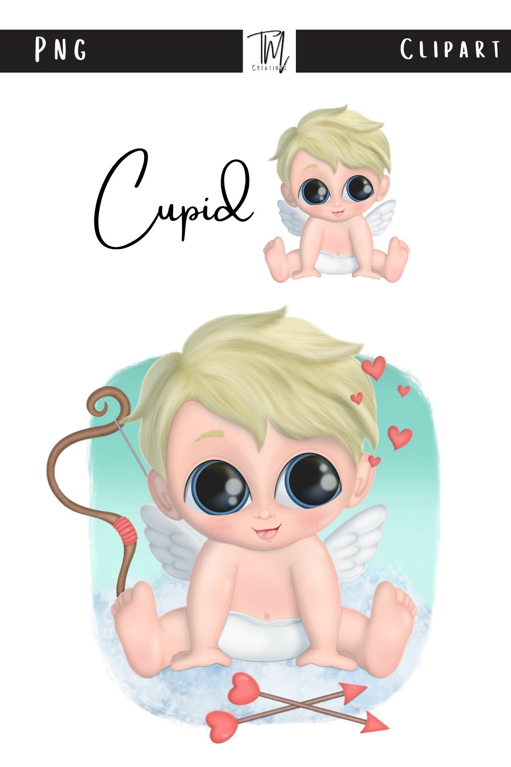 Cupid Clipart, PNG, Sublimation, Printable