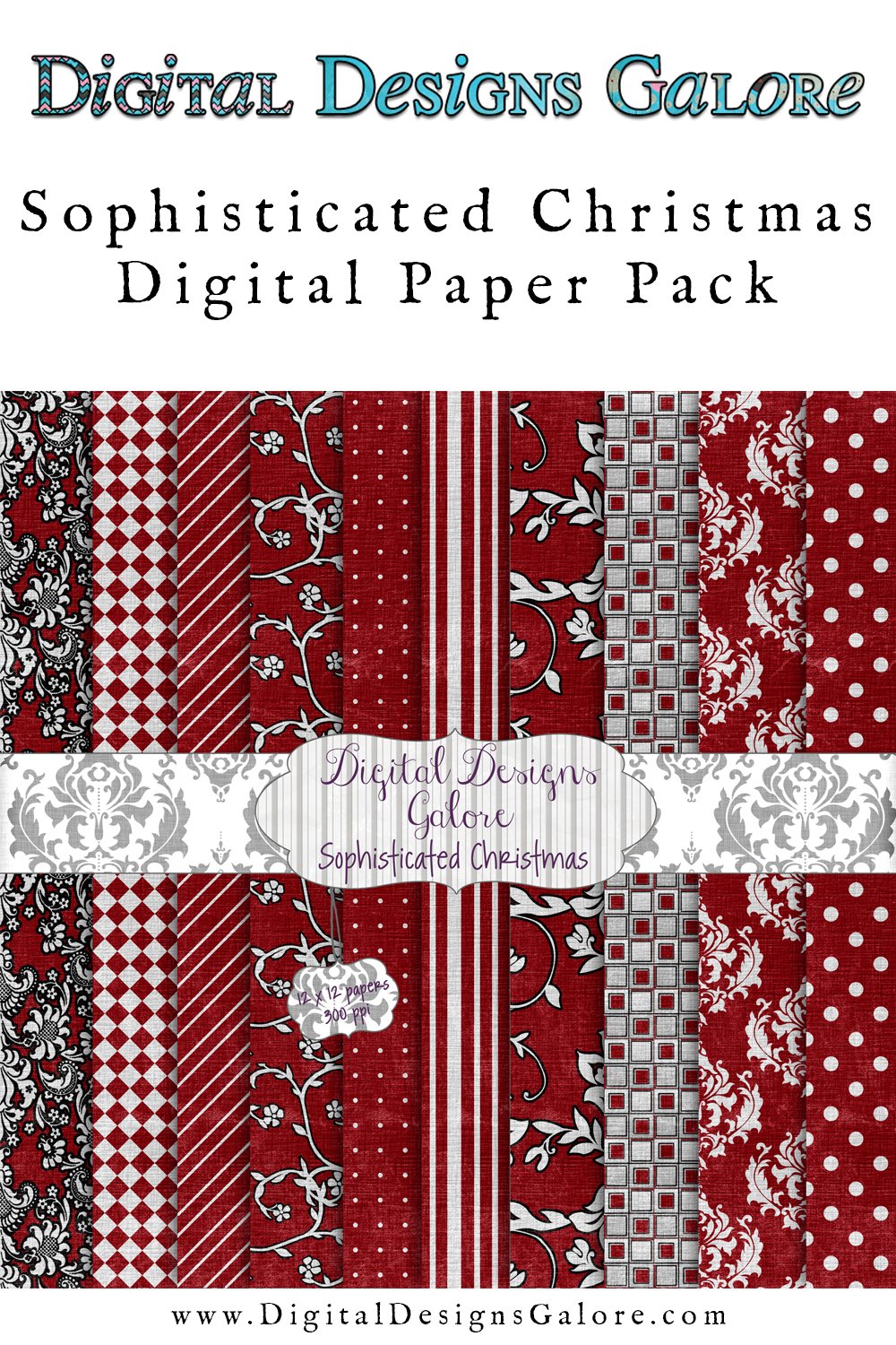 Sophisticated Christmas Digital Paper Pack |Digital Papers