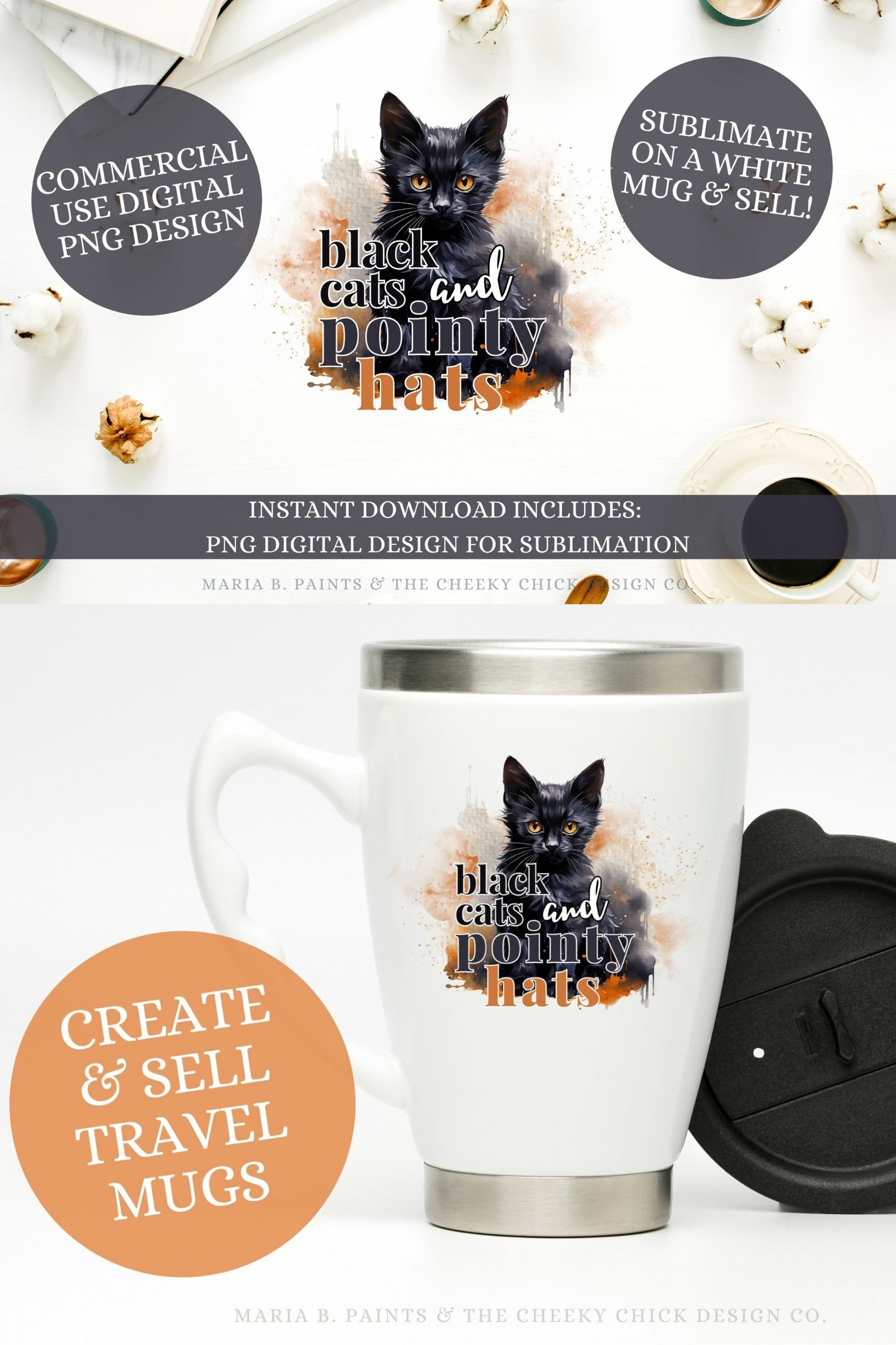Gimme Black Cats & Pointy Hats Cute Halloween Sublimation