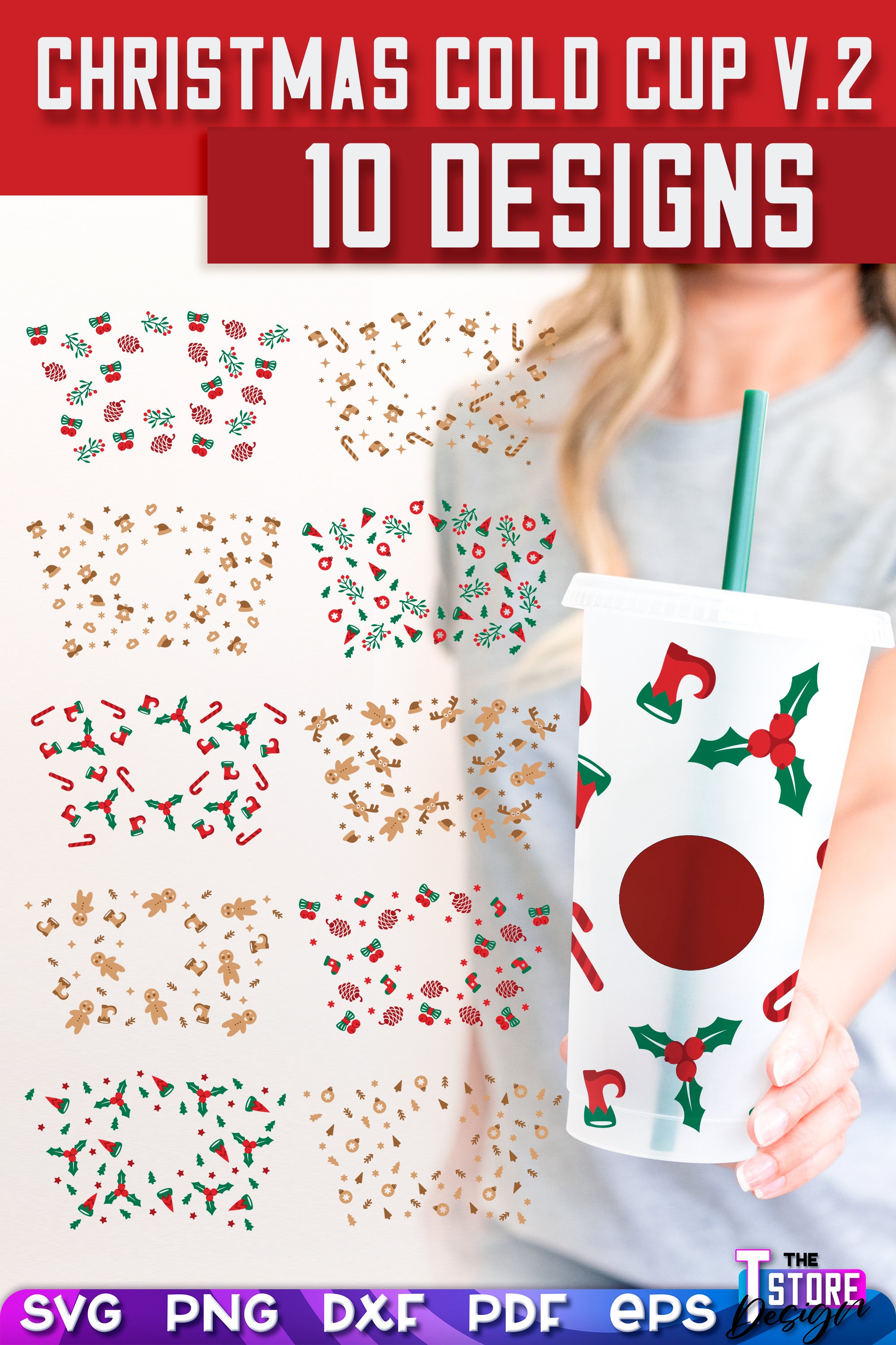 Christmas Cold Cup SVG Design| Love Cold Cup SVG (2858465)