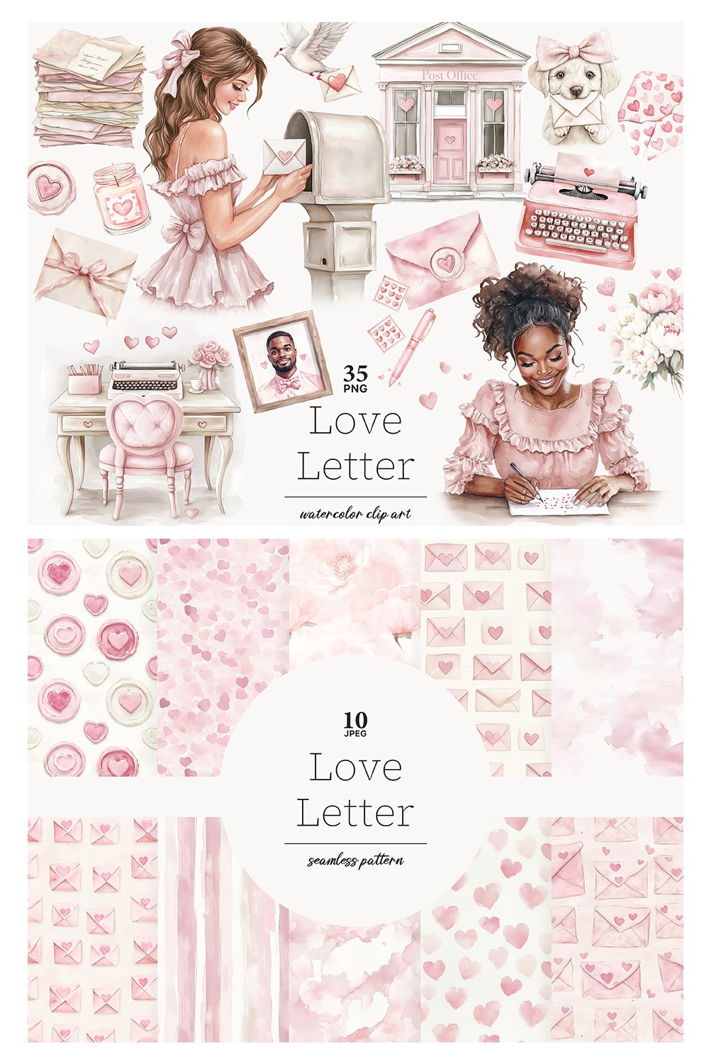 Valentines Day Clipart Instant Download | Love Letter PNG