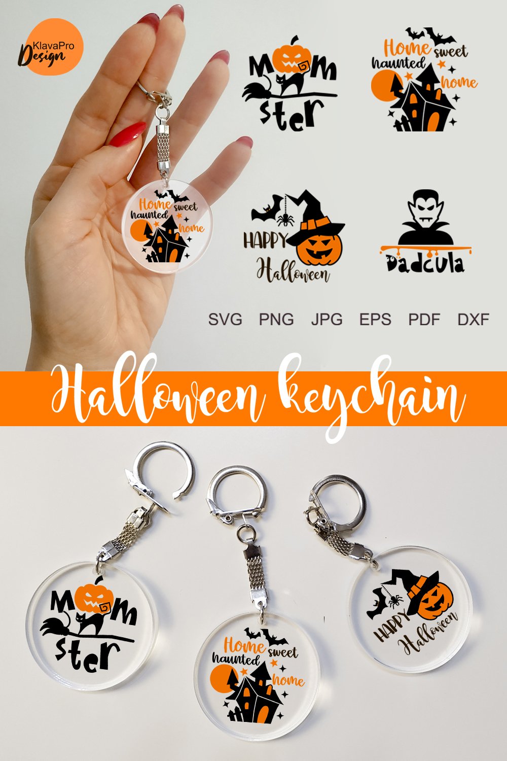 Halloween Keychain SVG. Round Acrylic Keychain