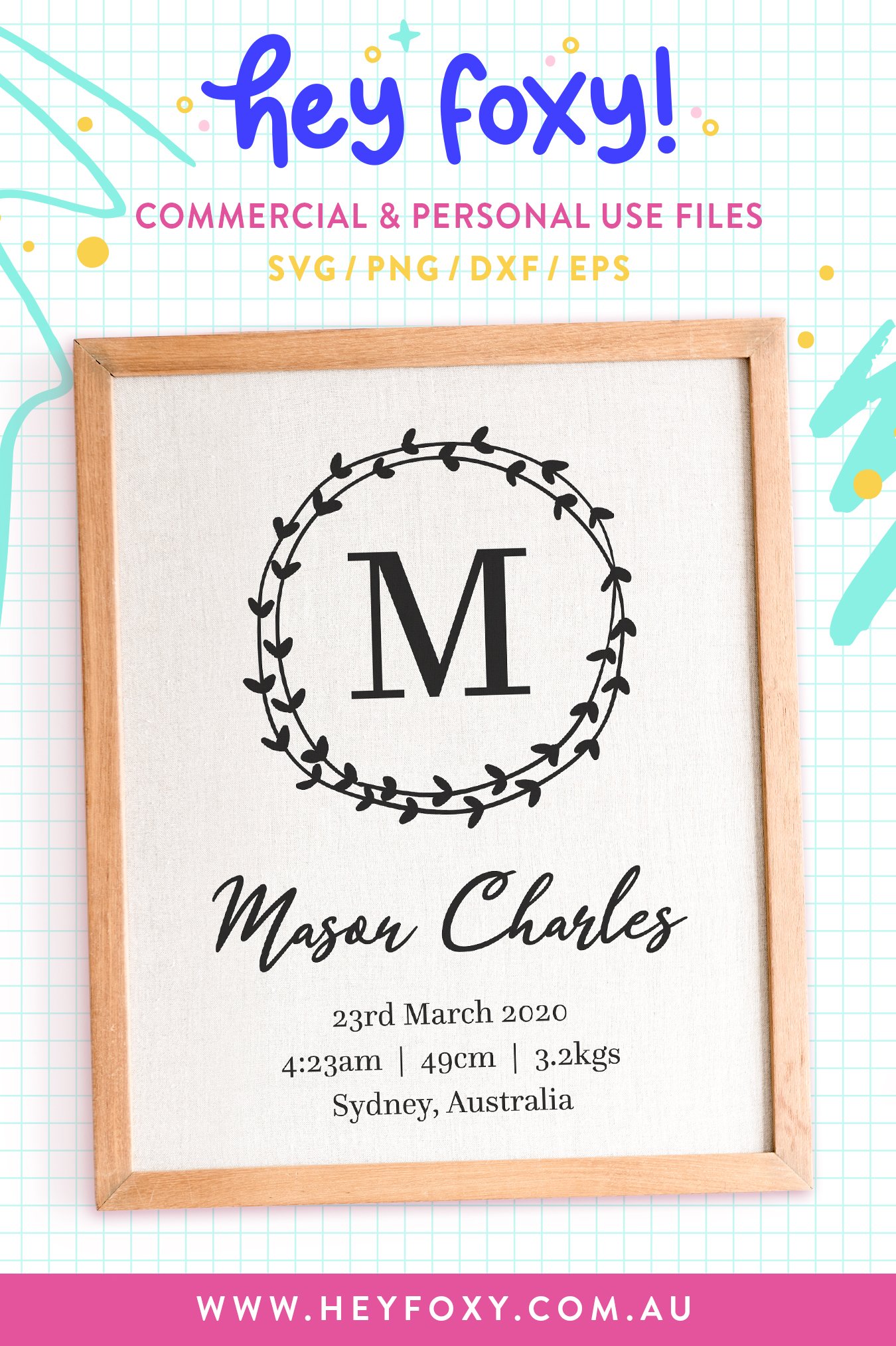 Birth Announcement SVG - Birth Stats SVG Template (1403875)