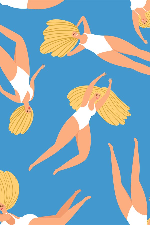 Swimming girl pattern