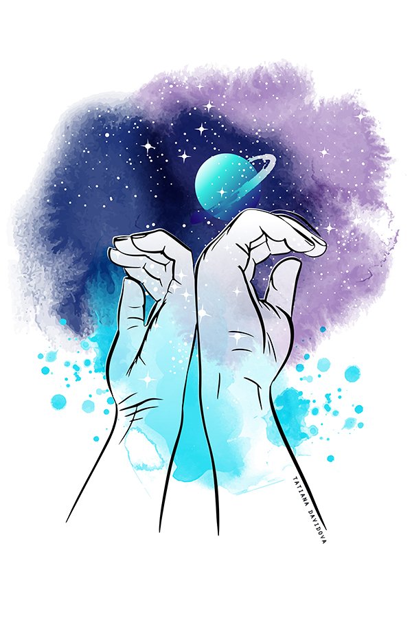 Hands Galaxy poster