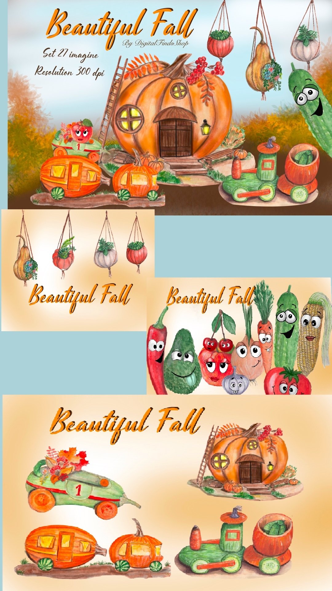 Bundle Fall clipart, autumn clipart, fall leaves (875761)