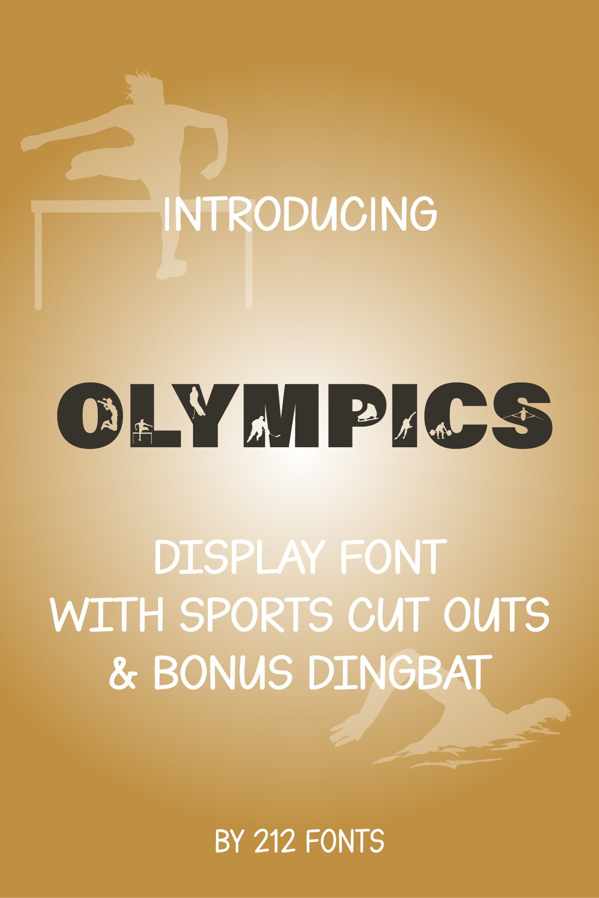 212 Olympics Display Font Sports Alphabet and Dingbat OTF