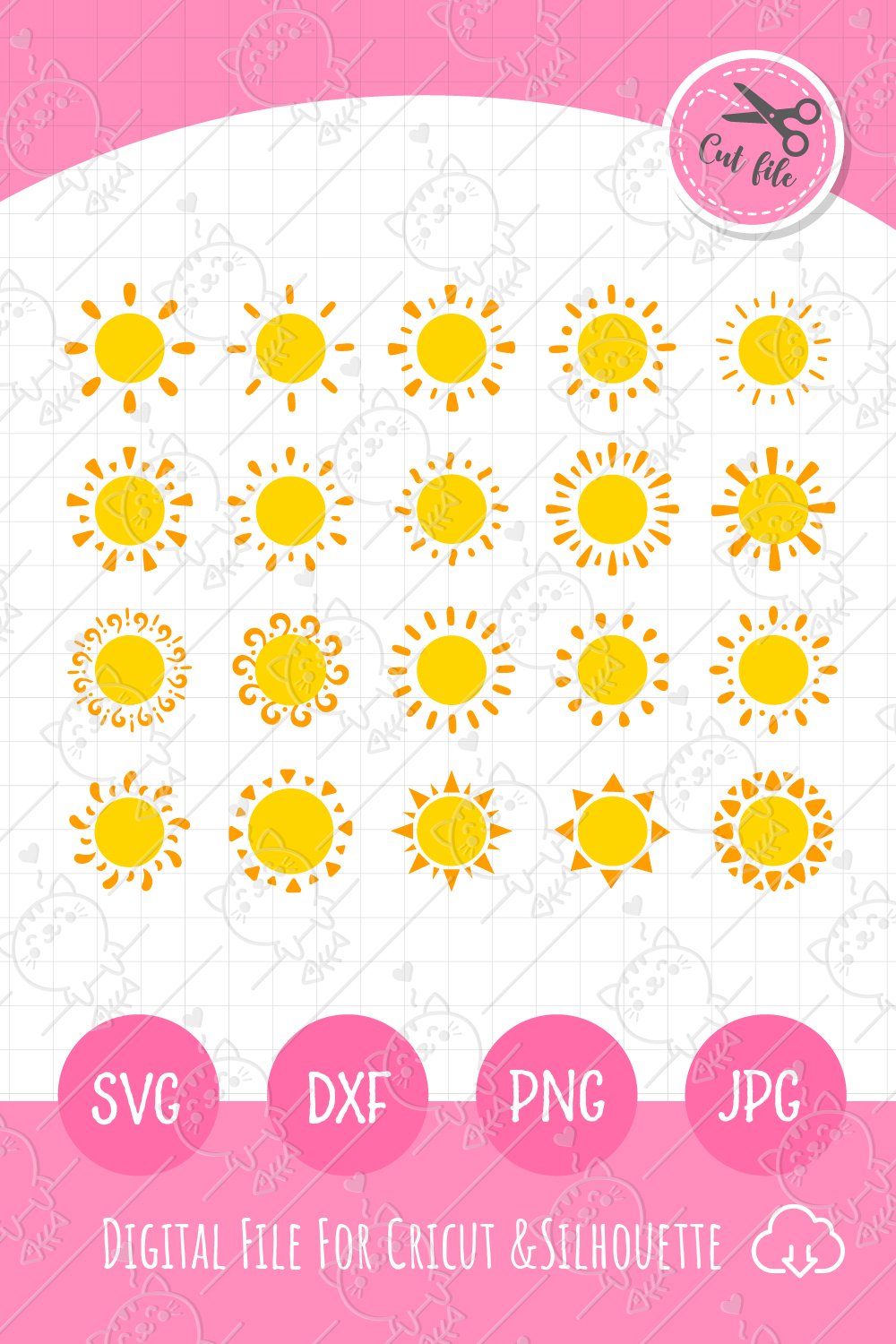 Sun Cartoon SVG | Sun Element Bundle | Svg file (2836260)