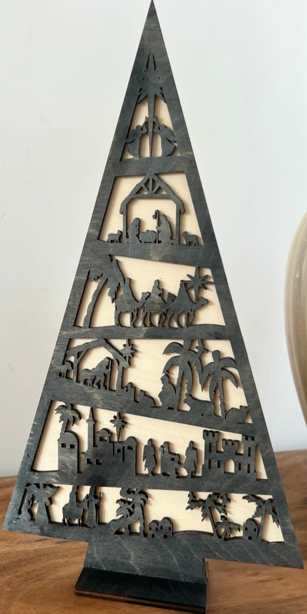 Nativity Christmas Tree with Stand 3 Sizes