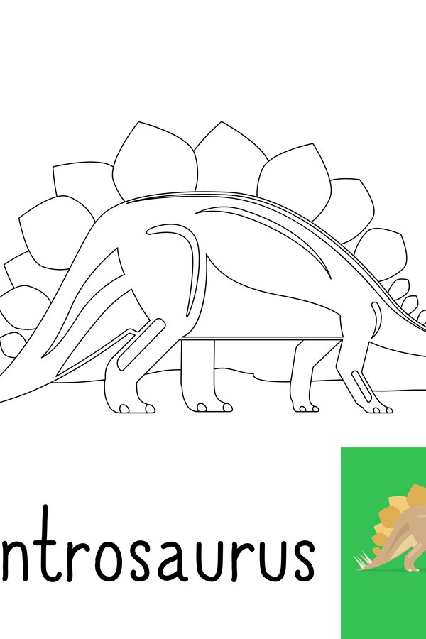 Coloring page for kids with Kentrosaurus