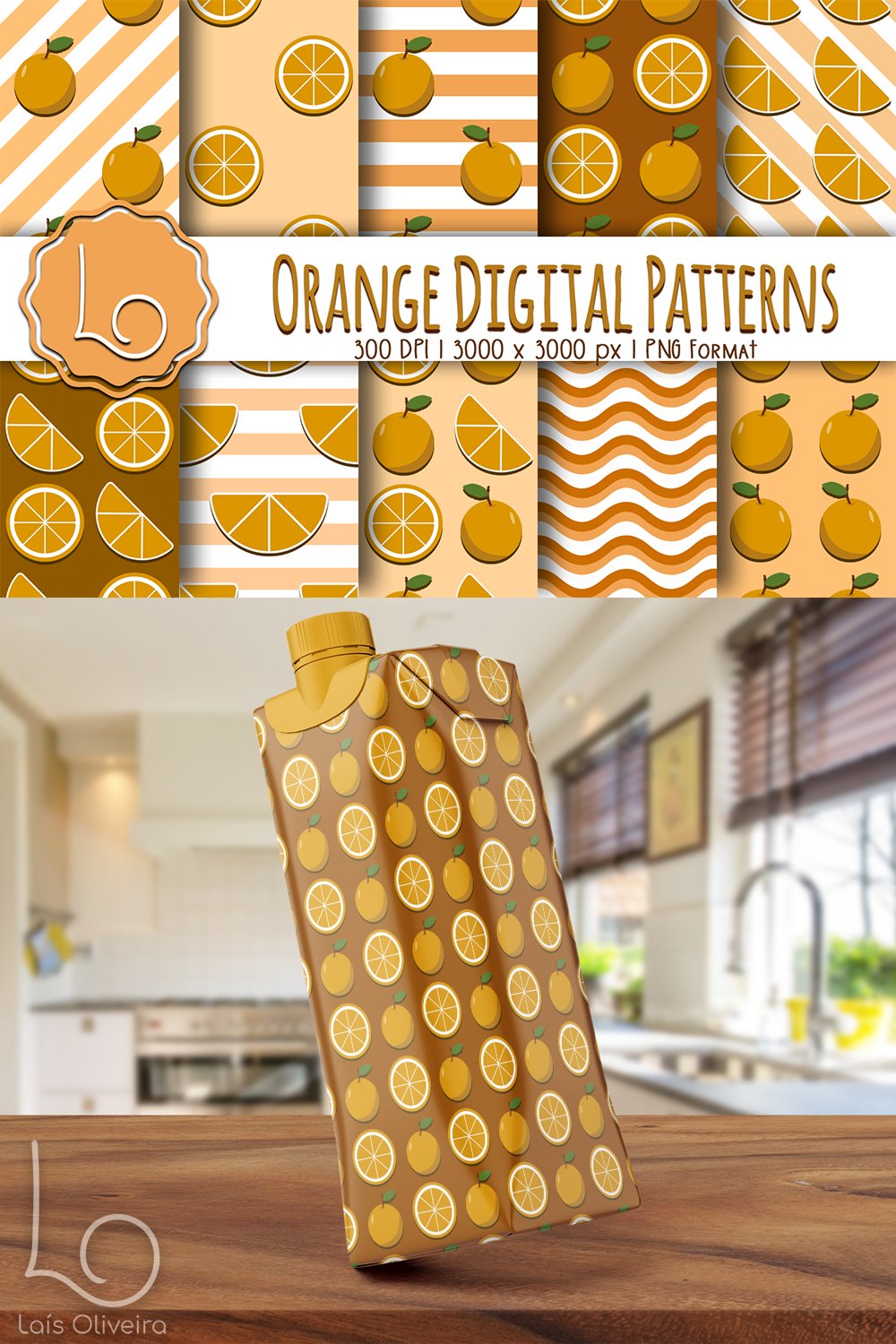 10 Orange Digital Patterns