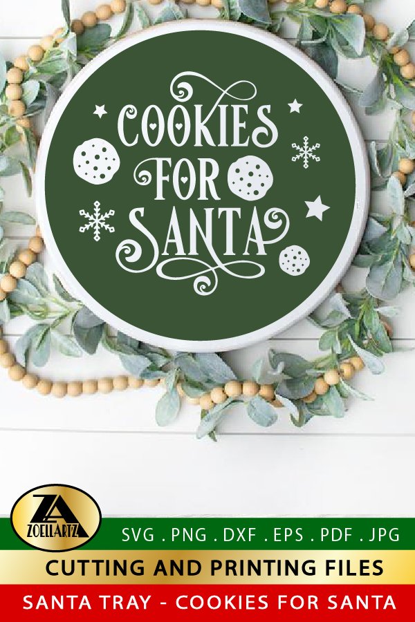 Santa Tray SVG PNG EPS DXF Cookies For Santa SVG Cut Files