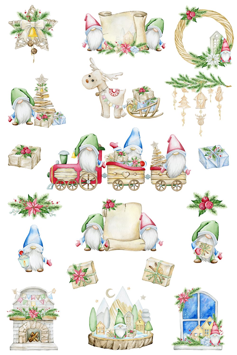 Gnomes Christmas Bundle Clipart PNG