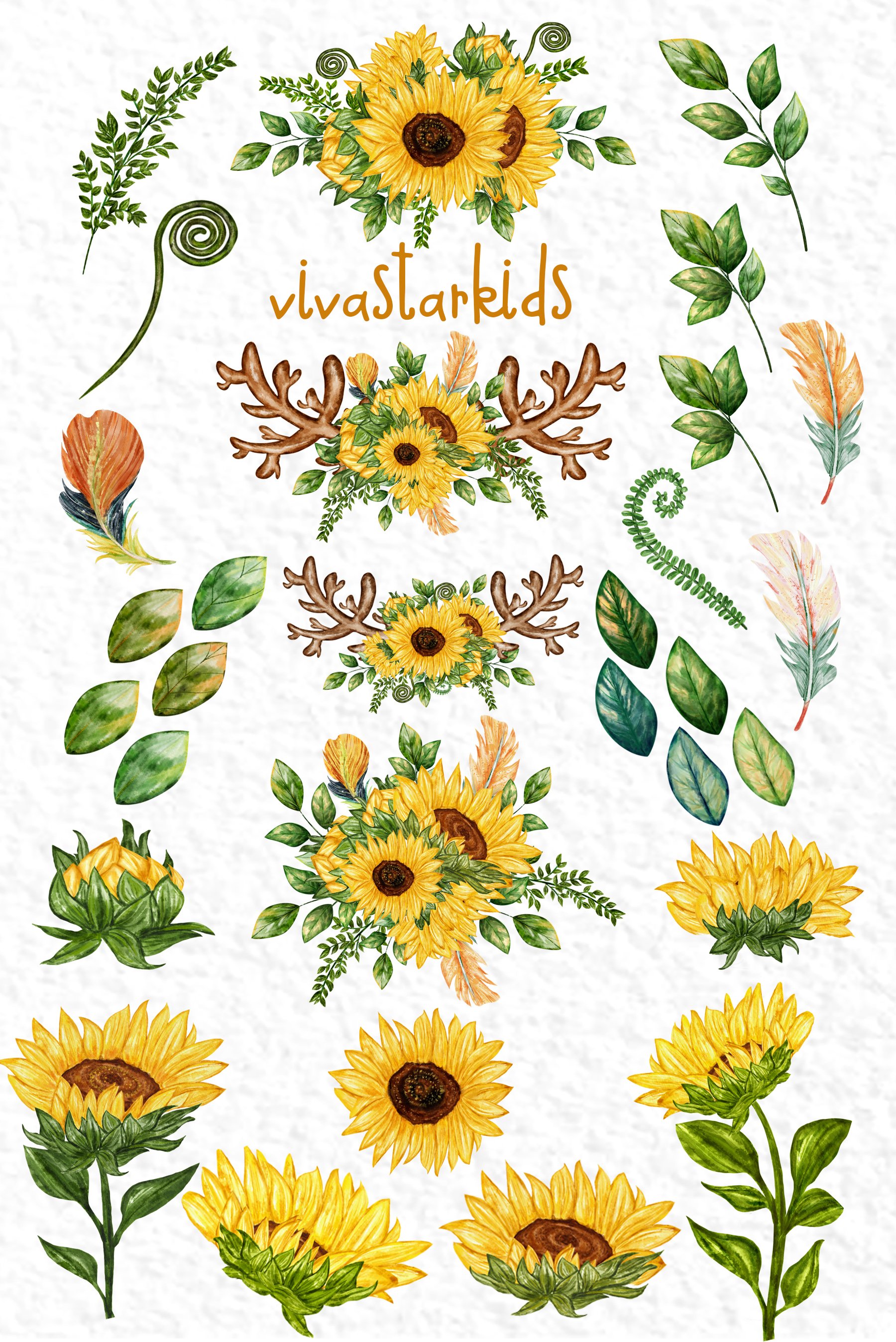 Watercolor Sunflower clipart Sunflowers Bouquets Diy invites