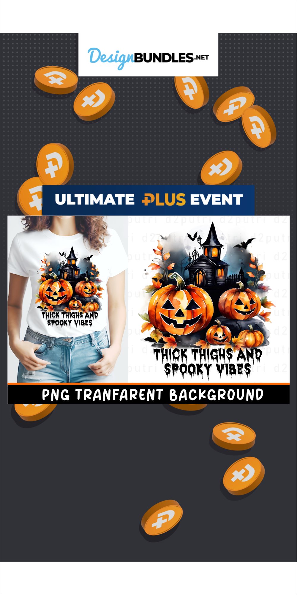 Halloween Pumpkins Sublimation, Thick Thighs and Spooky Vibe