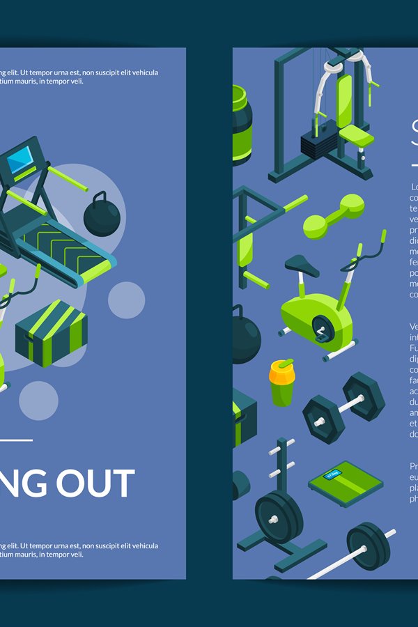 Vector isometric gym card