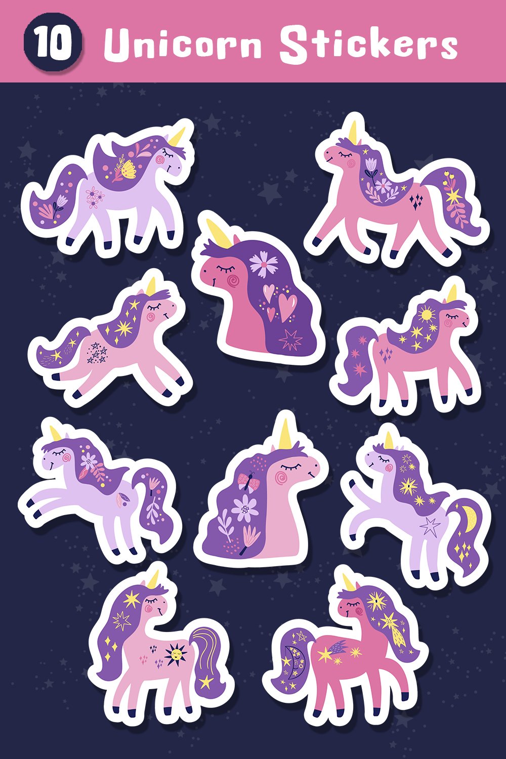 Unicorn Stickers. Printable Stickers