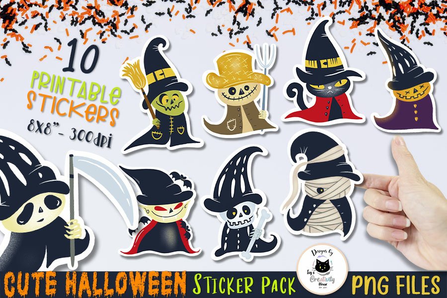 Pack of 10 Halloween Stickers