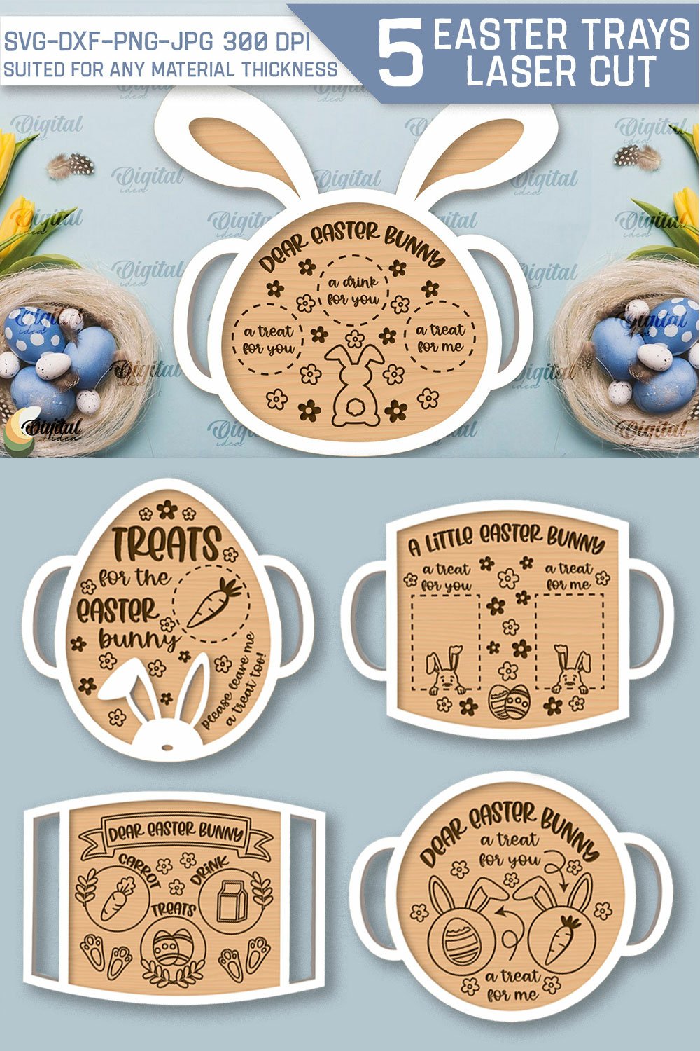 Easter Serving Tray Laser Cut Bundle. Easter Quotes SVG