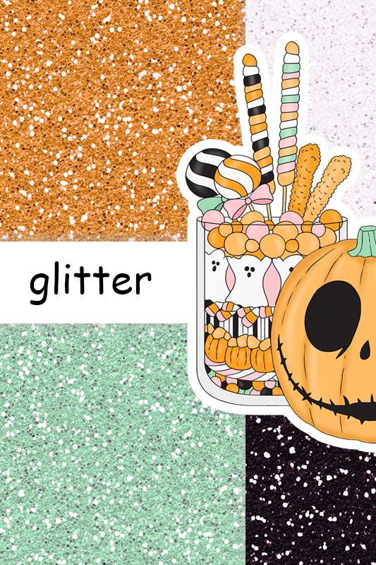 Halloween Party GLITTER, Fall Pumpkin clipart - JPEG files
