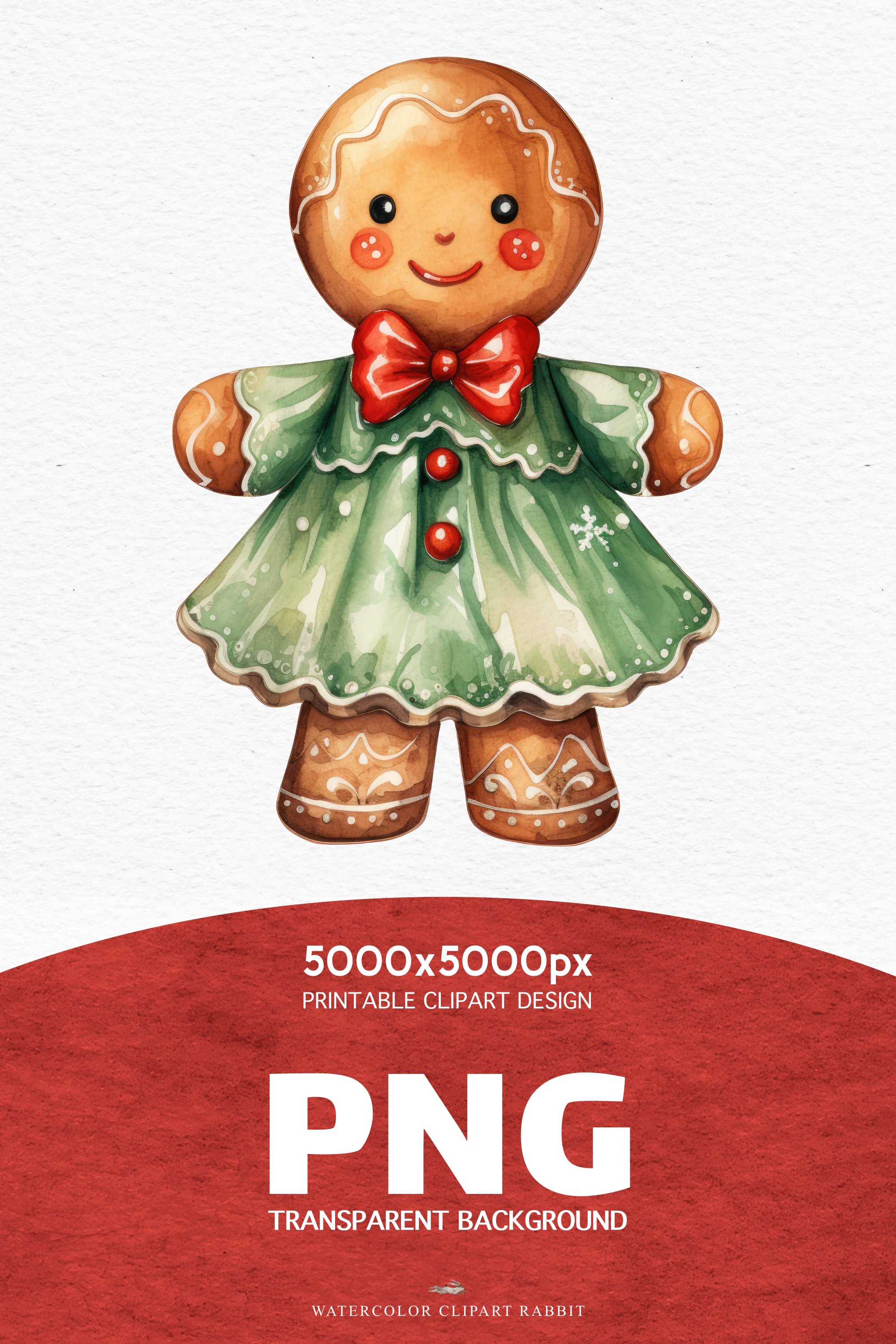 Christmas Gingerbread Man Girl Lady Santa Winter Clipart PNG