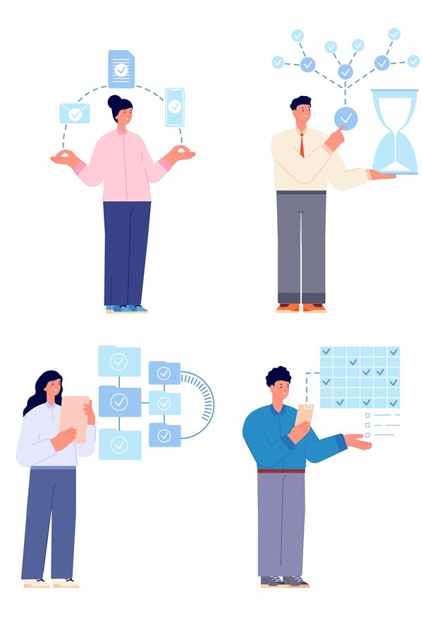 Successful time management. Productivity, organization times