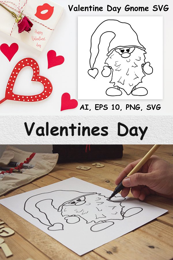 Valentine's day, love gnome SVG cut file (1139368)