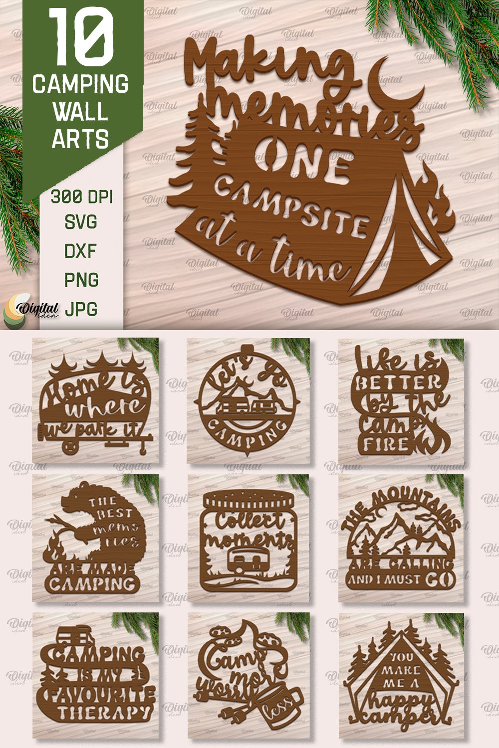 Camping Laser Cut Bundle. Camping Signs Paper Cut