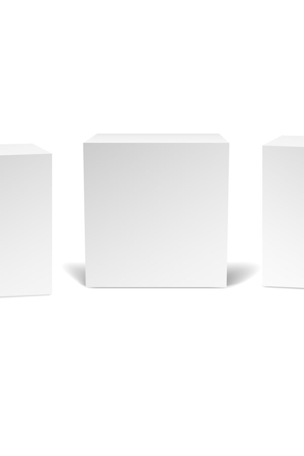 Realistic white cubes