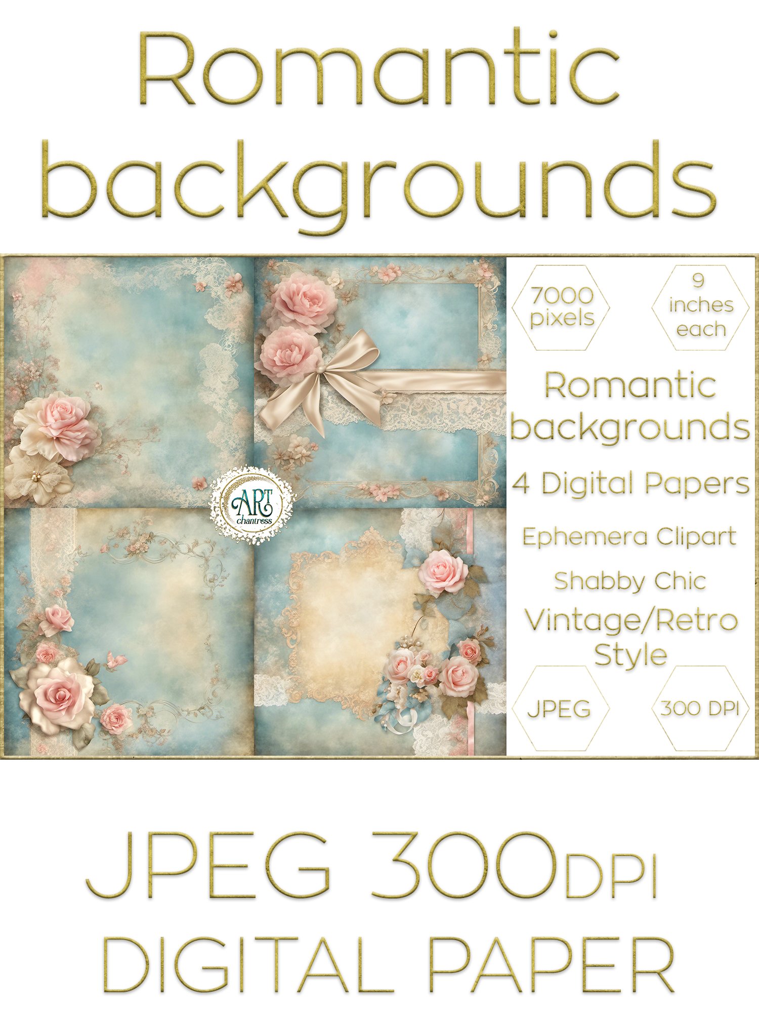 Vintage Scrapbook digital papers soft shabby old (2957082)
