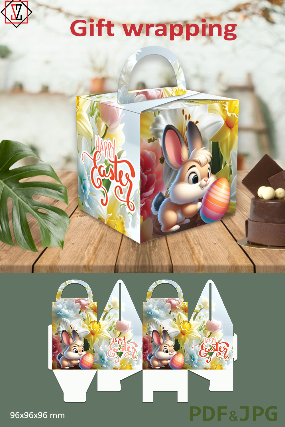 Easter wrapping with bunny.