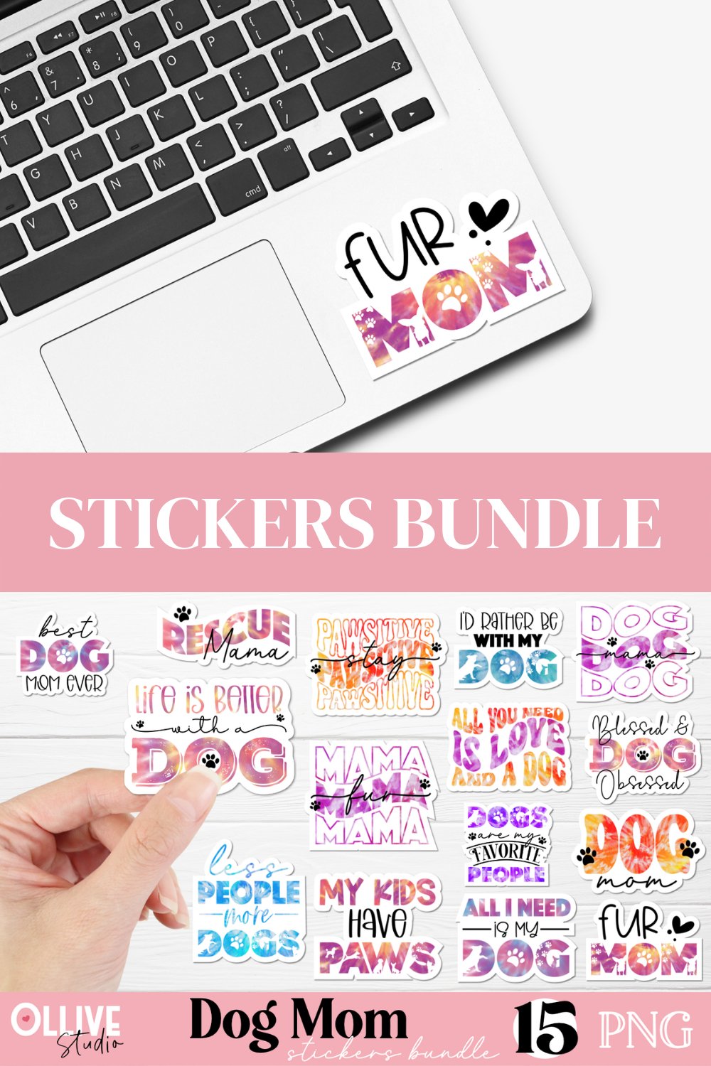 Dog Mom Sticker Bundle PNG | Dog Mom PNG