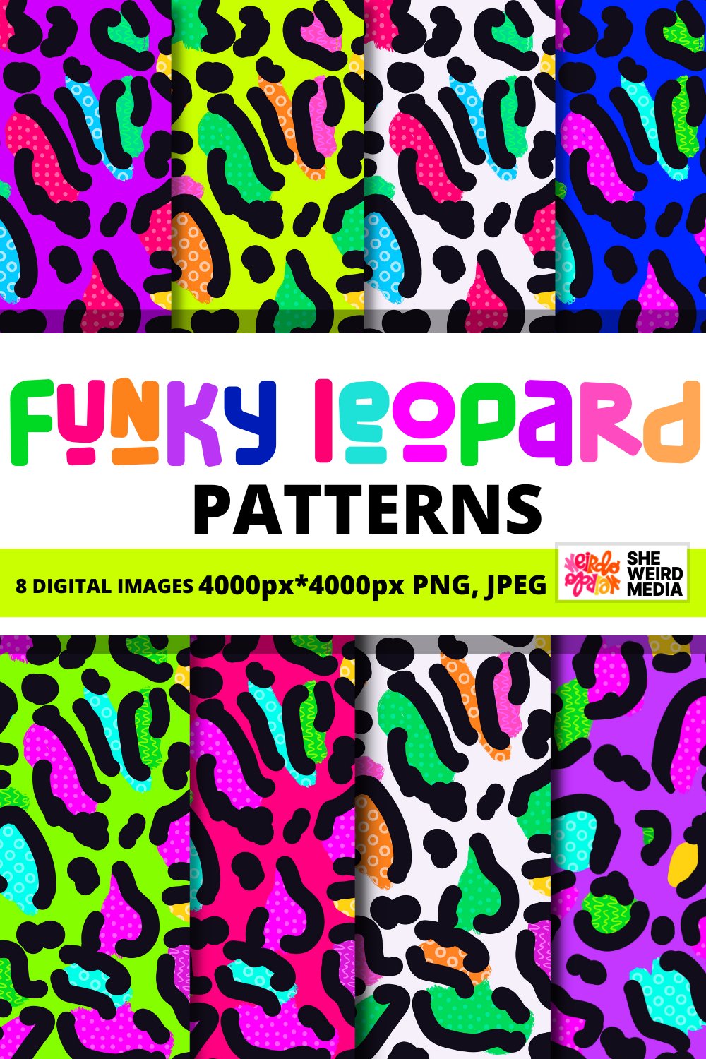Funky Leopard PNG Pattern Textile Animal Print Bundle Pack