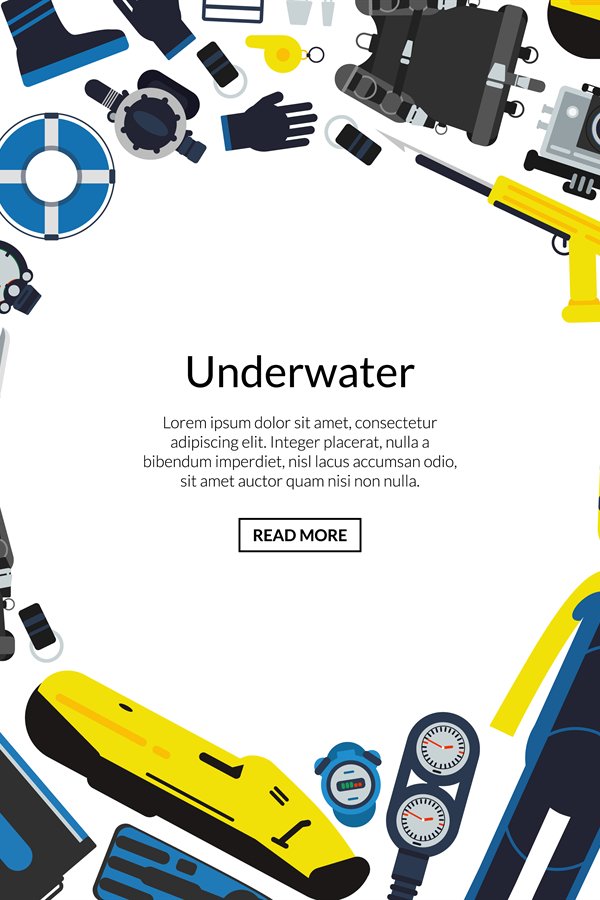 Vector underwater diving equipment illustration (814326)