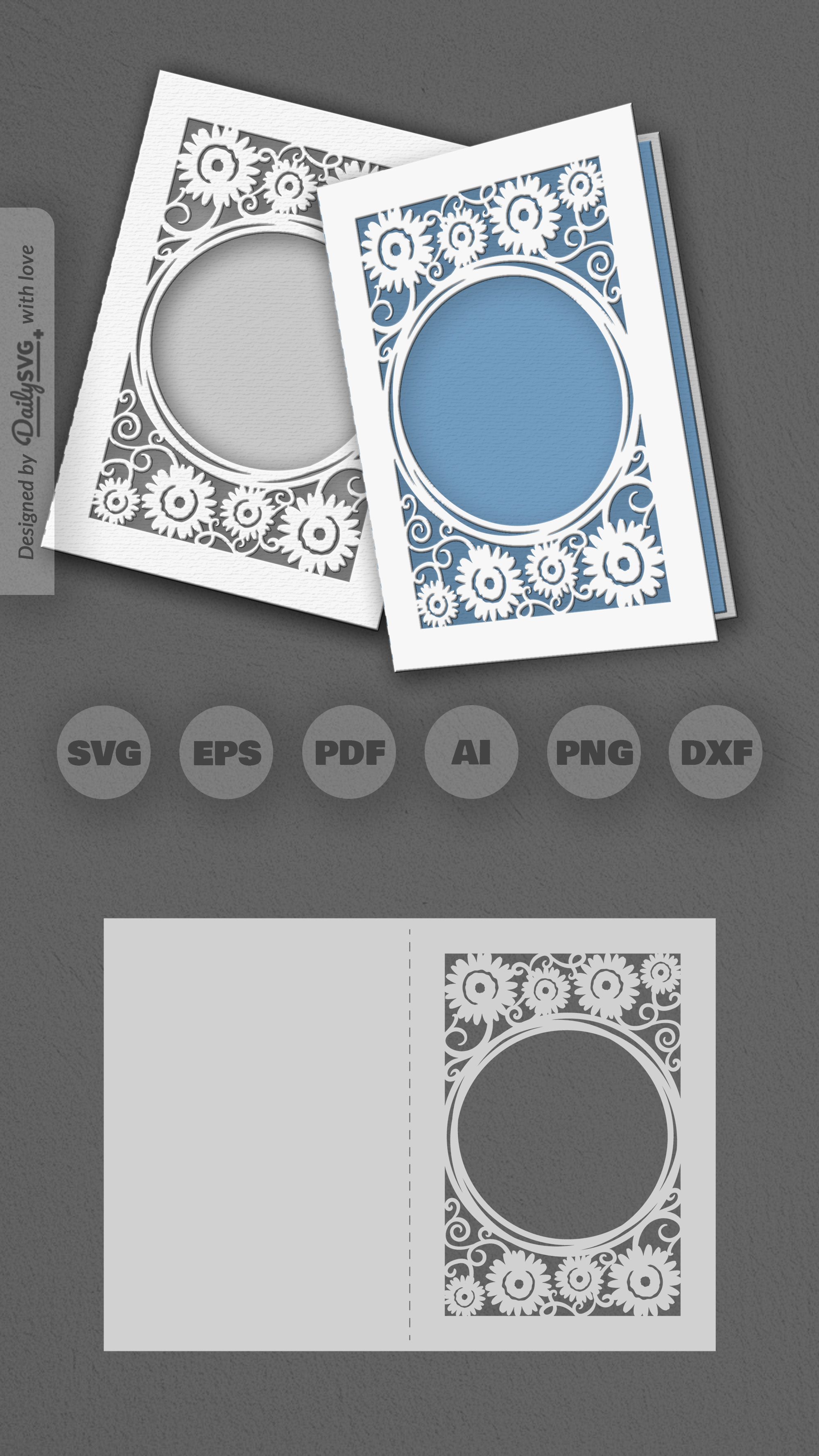 Floral Greeting Card SVG (5852822)