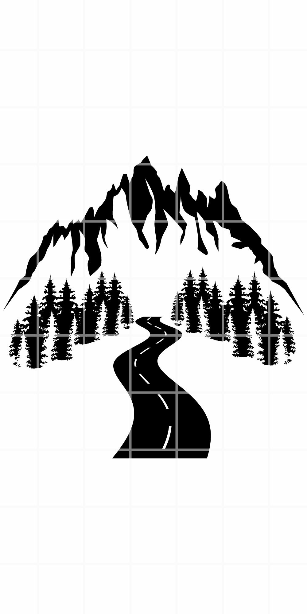 Highway in mountains svg. Forest road svg. Road (2174444)