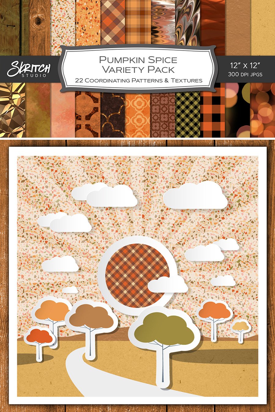 Pumpkin Spice Variety Pack - 22 Fall Patterns and Textures