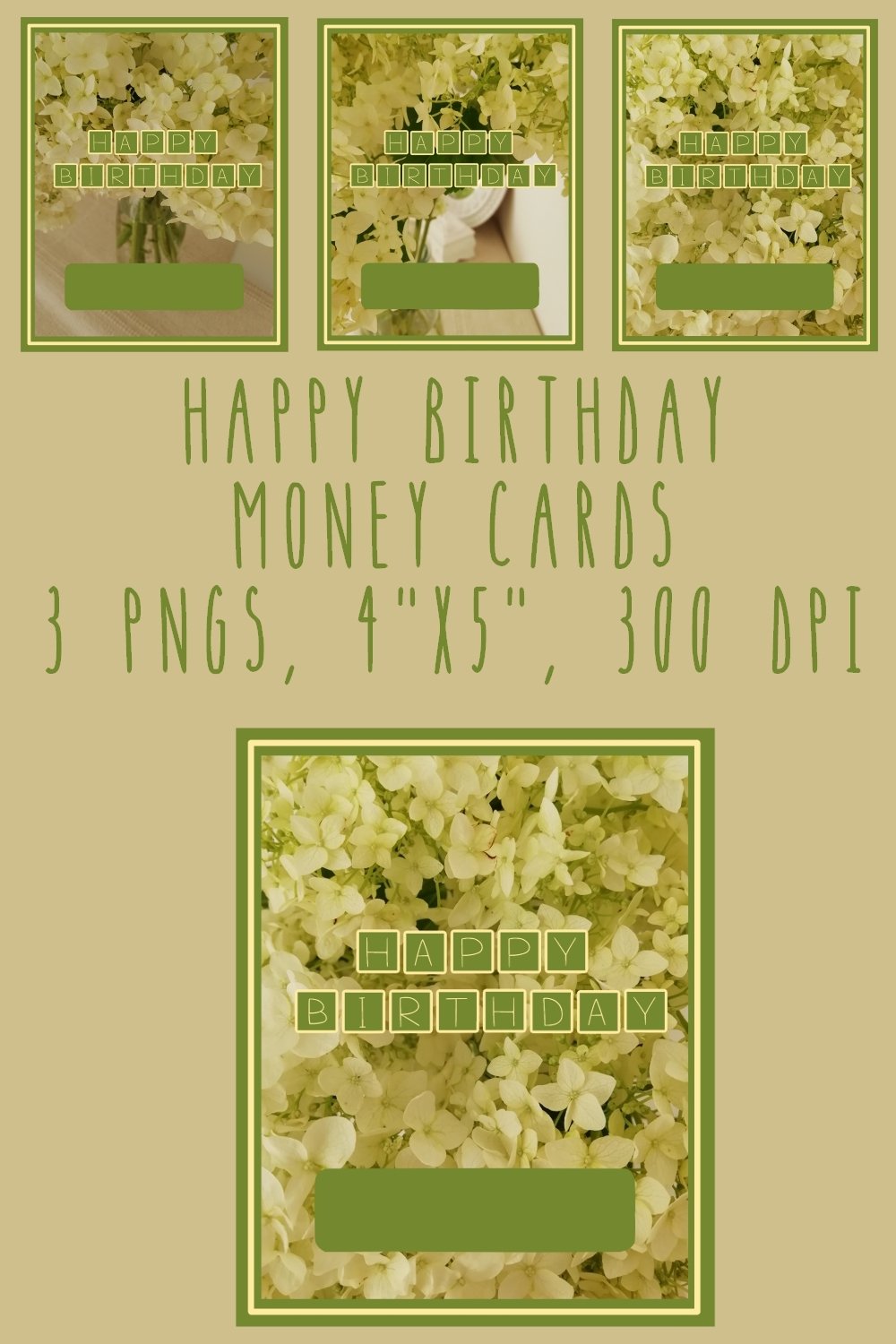 Happy Birthday Printable Money Cards - 3 pngs