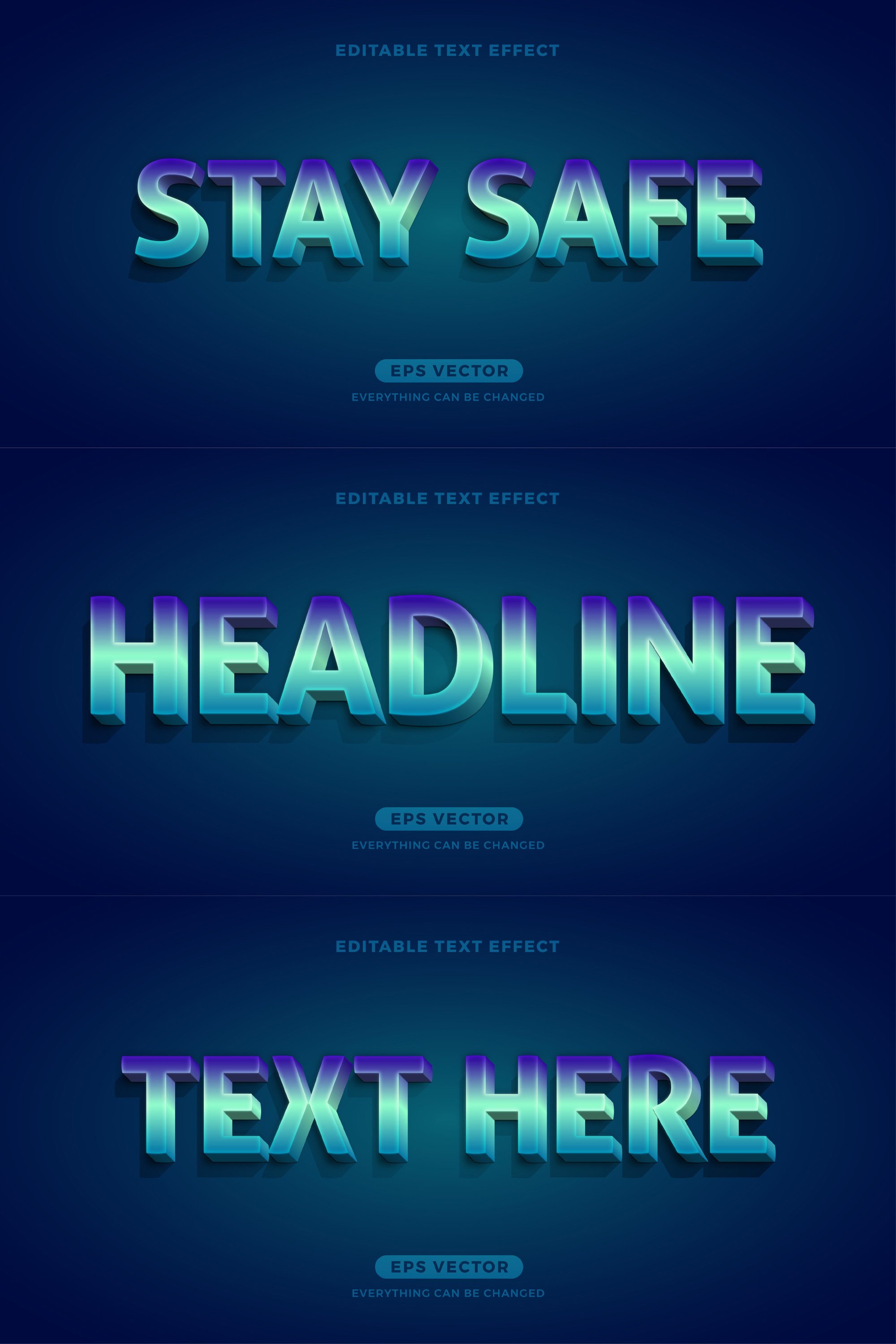 Stay safe editable text effect vector template (1490317)