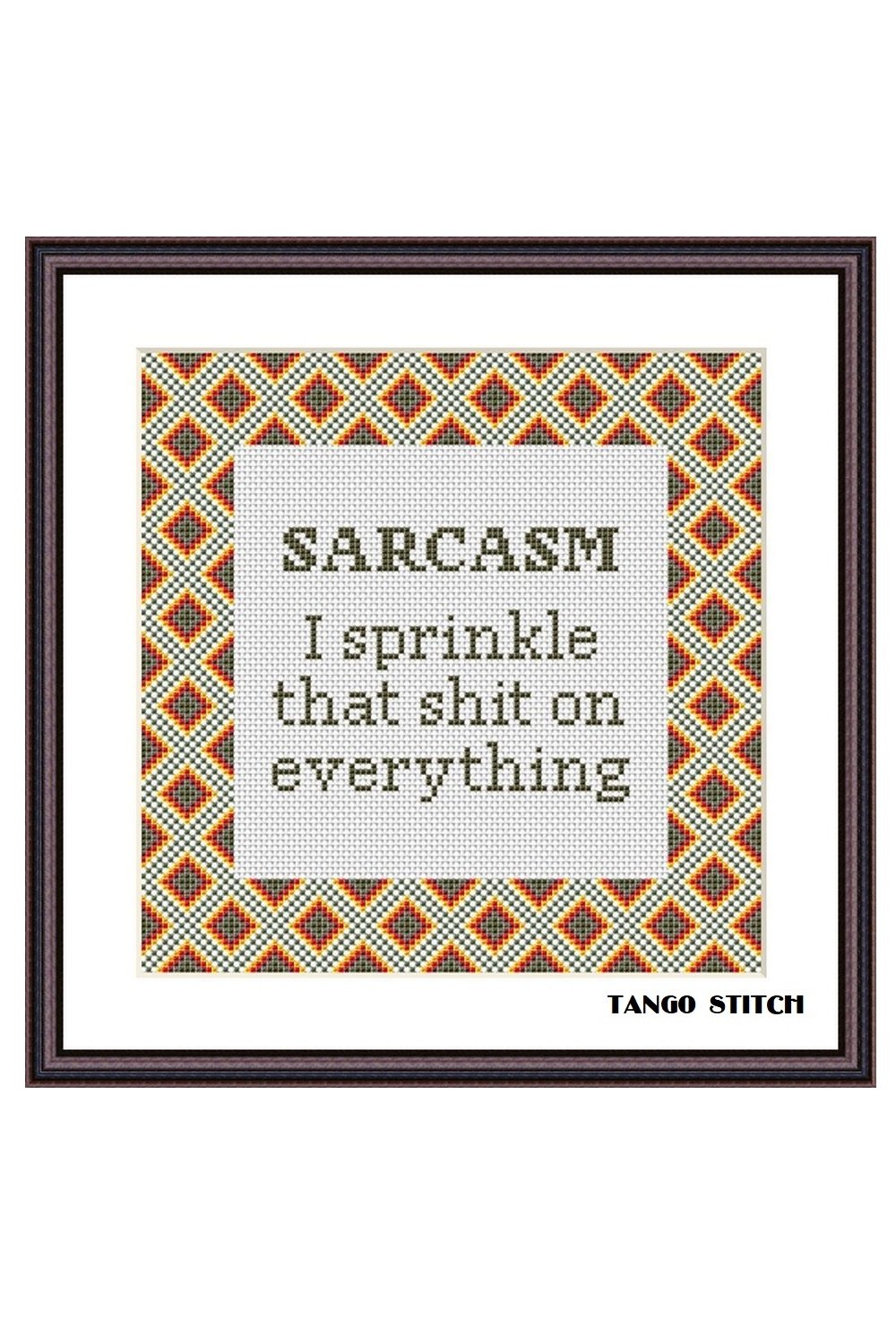 Sarcasm funny sarcastic cross stitch hand embroidery pattern