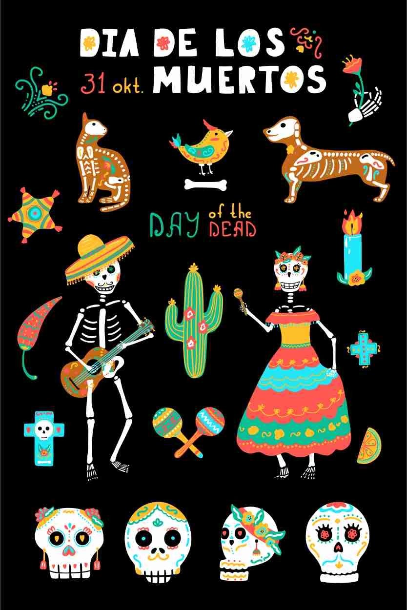 Day of the Dead clipart - Mexican Holiday Dia de los Muertos