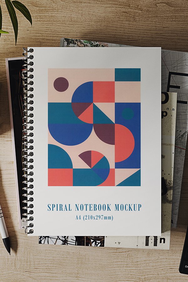 A4 Spiral Coil Binding Book Mockup