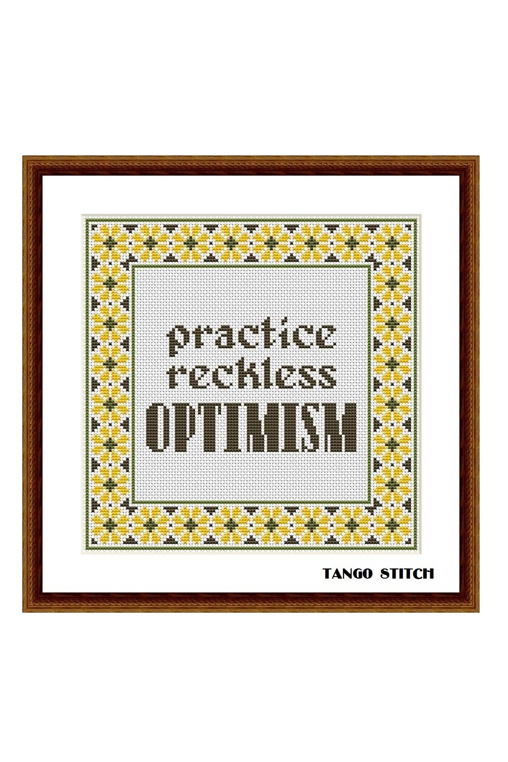 Practice reckless optimism funny sarcastic cross stitch