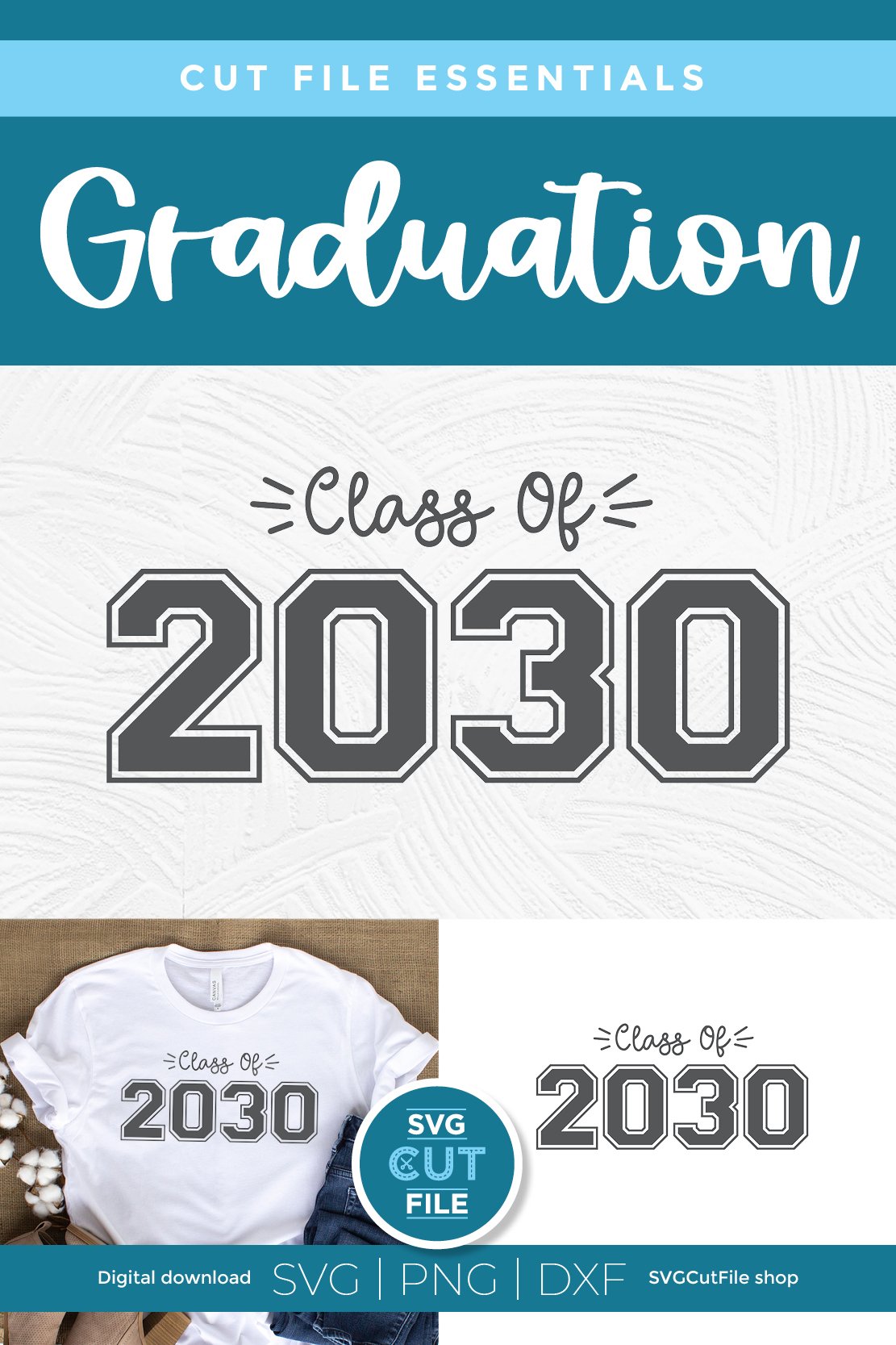 Class of 2030 svg, a cute 2030 grad svg for seniors