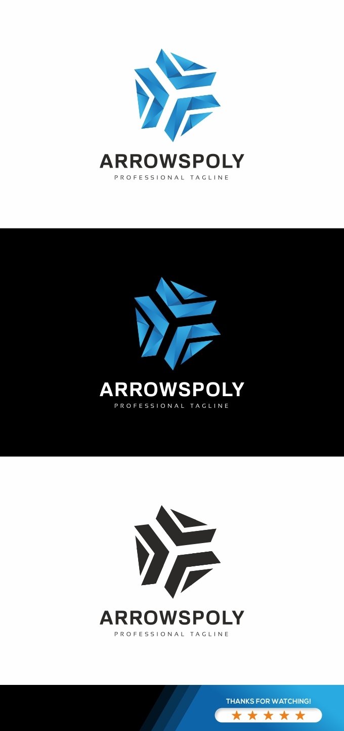 Arrows Polygon Logo Template