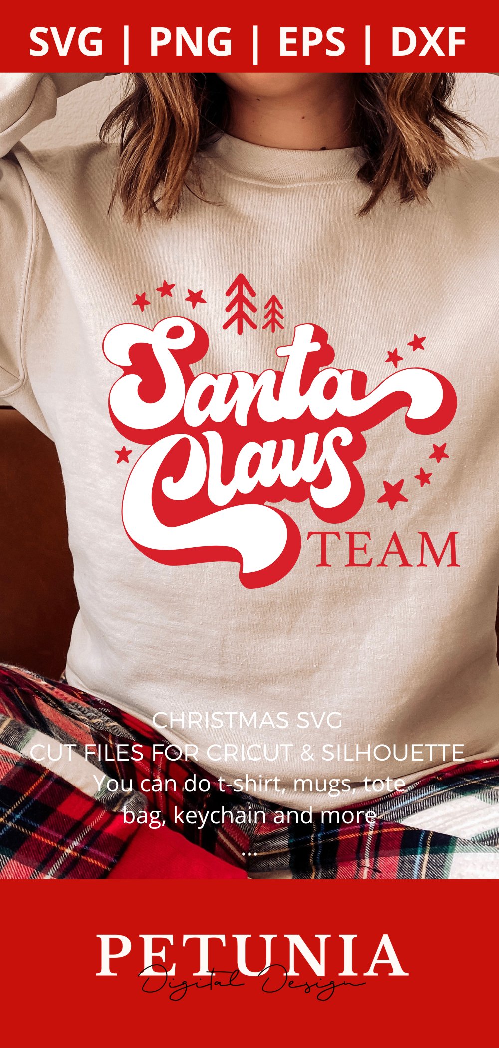 Santa Claus Team Christmas SVG Cut File for Cutting Machines